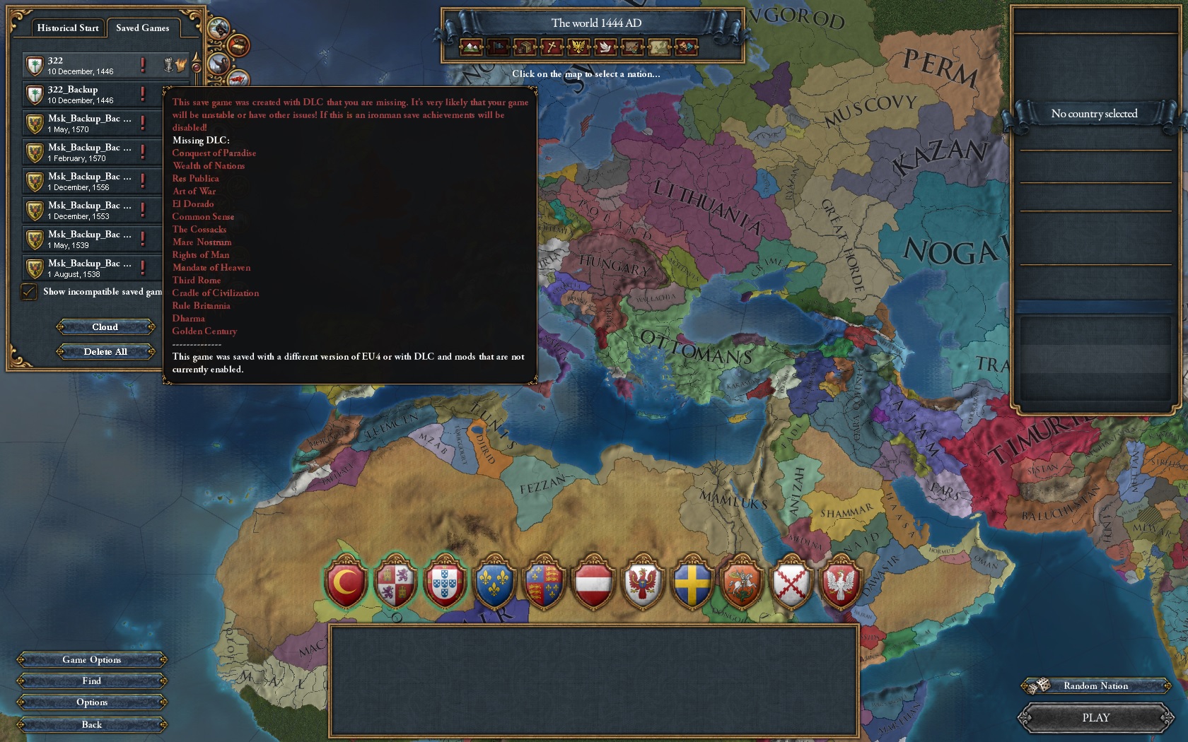 DLC not recognized when loading from .exe | Paradox Interactive Forums